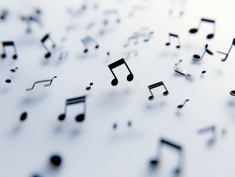 Floating music notes stock illustration. Illustration of composition ...
