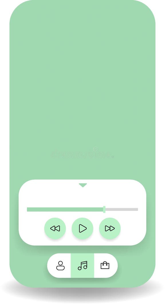 Floating Music Player Template with Minimalist User Interface Design Stock Vector - Illustration ...