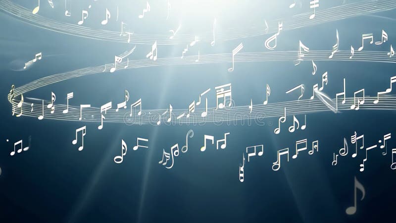 Floating Musical Notes on Abstract Background with Sunlight Rays ...