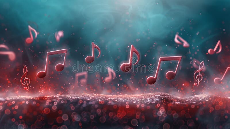 Floating Musical Notes in Abstract Colorful Background Stock ...