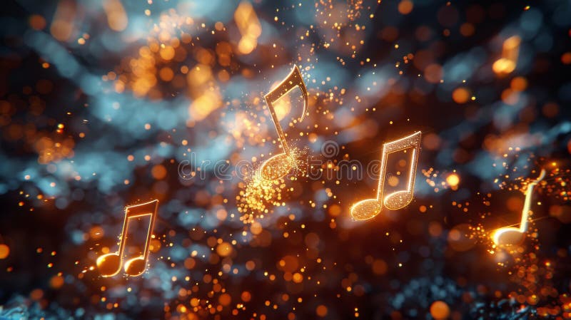 Floating Musical Notes in the Air Stock Photo - Image of generated ...
