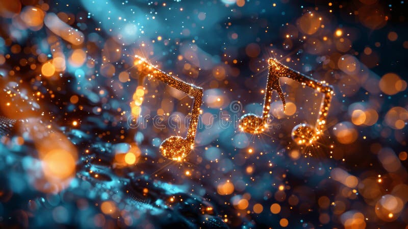 Floating Musical Notes in the Air Stock Photo - Image of composition ...