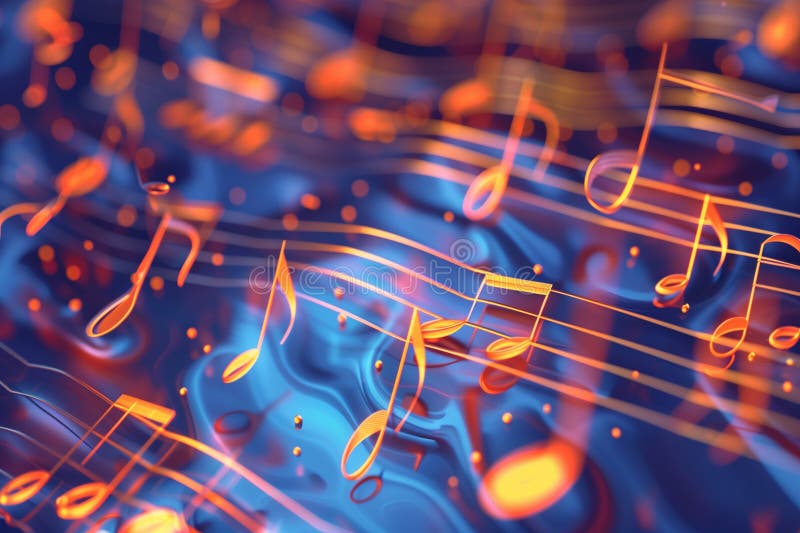 Floating Musical Notes in the Air Stock Illustration - Illustration of ...