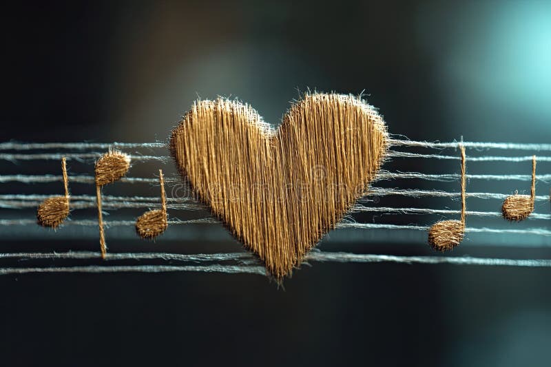 Floating Musical Notes Create a Heart Shape in a Minimalist Design ...