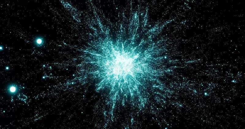 Floating Neon Particles Isolated on Black Background. Glowing Particles ...