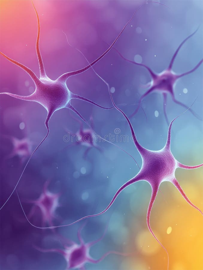 Floating Neuron Elements Against a Smooth Gradient Background ...