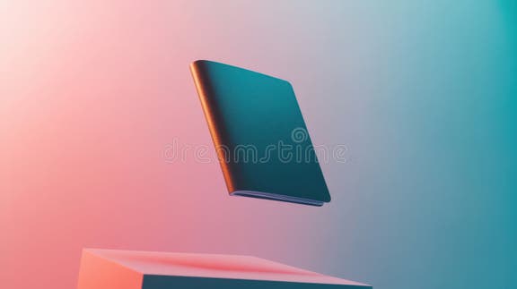 Floating Notebook Against Gradient Background for Modern Design ...