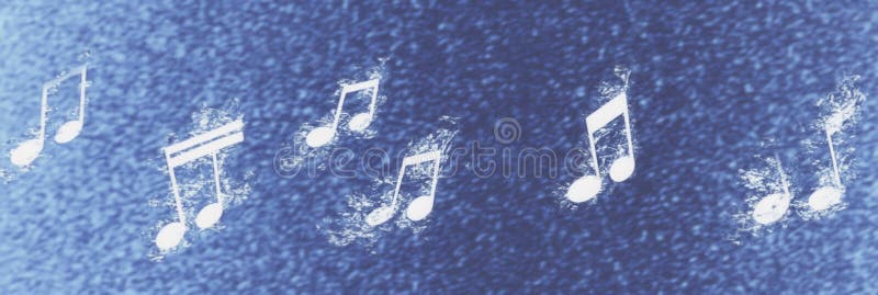 Floating Notes with Smoky Blue Background Effect Stock Illustration ...