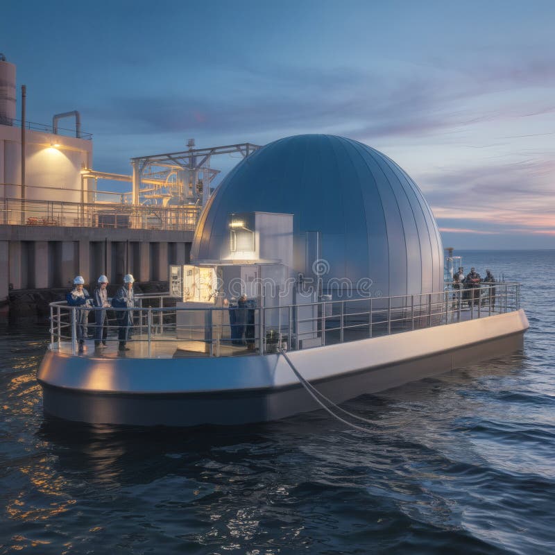 Floating Nuclear Small Modular Reactors: a Sleek SMR Barge Moored ...
