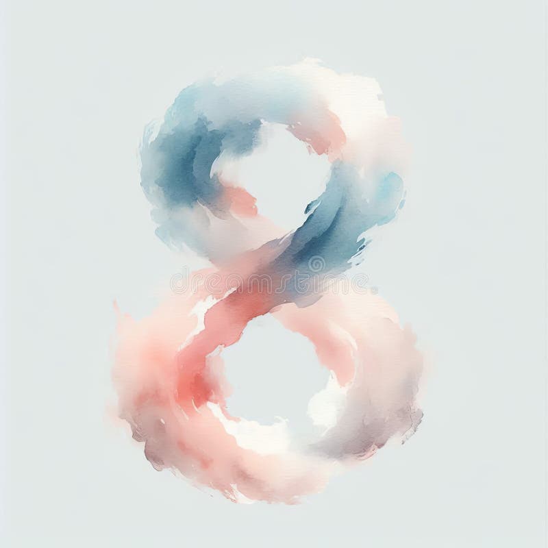 Floating Number 8 Painting stock illustration. Illustration of ...