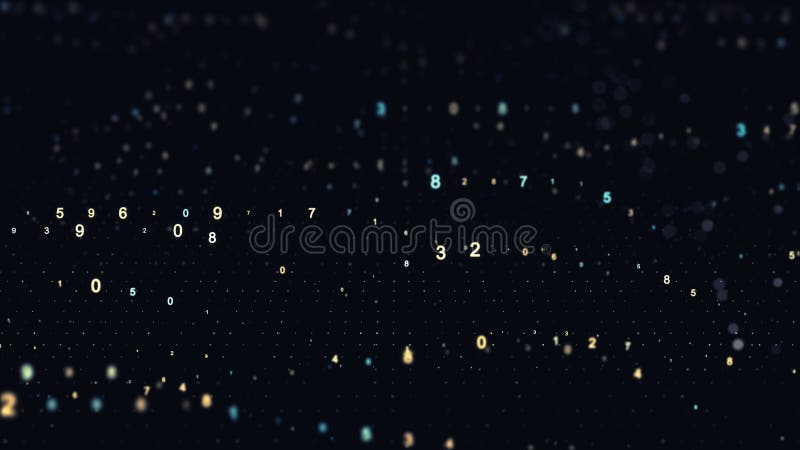 Floating Numbers of Big Data 3D Render Illustration Stock Illustration ...