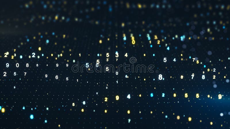 Floating Numbers of Big Data 3D Rendering Stock Illustration ...