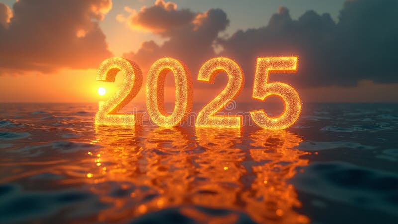 Floating Numbers of the New Year Encapsulated in Glowing Bubbles Stock ...