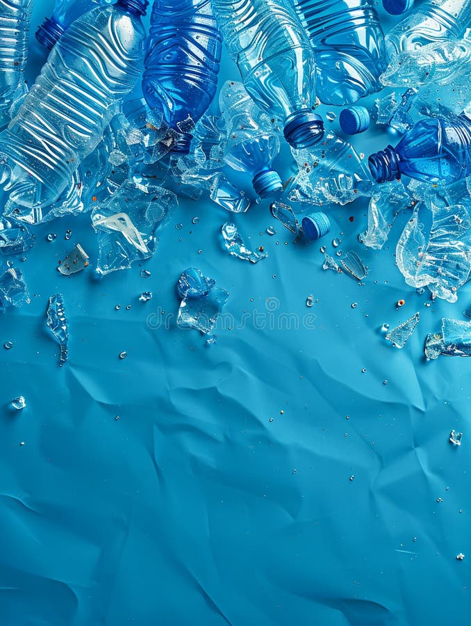 Floating Ocean Waste with Plastic Bottles and Debris, Isolated on a ...