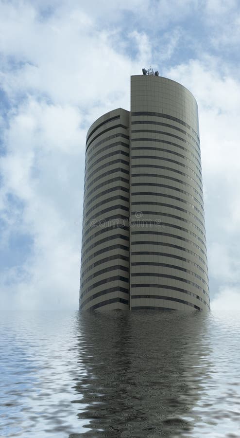 Floating office tower stock photo. Image of corporation - 1097136