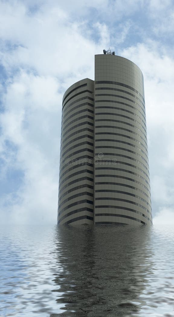 Floating office tower stock photo. Image of corporation - 1097136