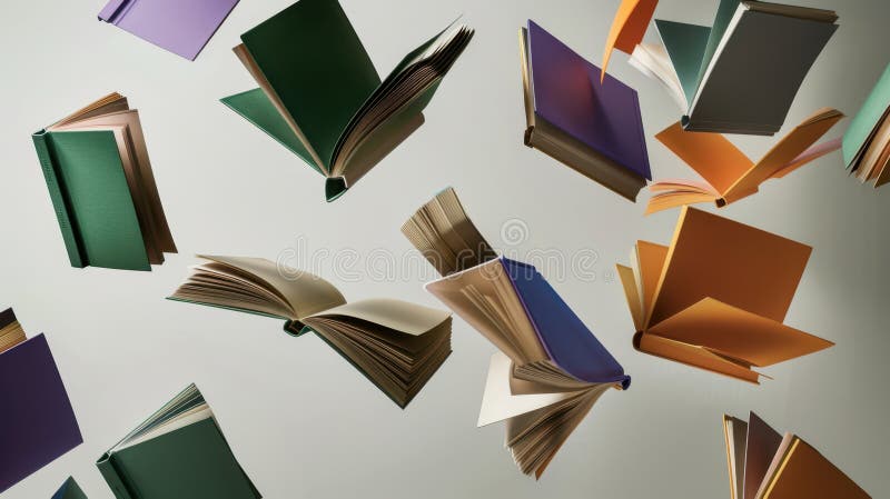 The Floating Open Books.AI Generated Image Stock Photo - Image of ...