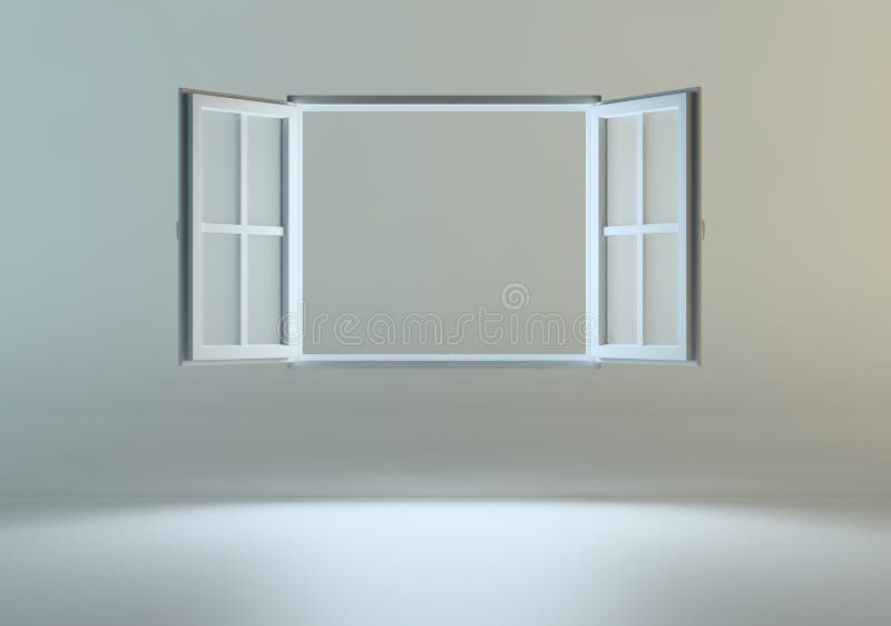 Floating open window stock illustration. Illustration of floor - 22279797