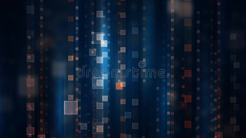 Floating Orange and Blue Square Matrix Stock Video - Video of matrix ...