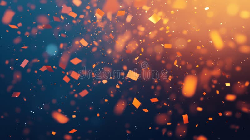 Floating Orange Particles in Dark Background Stock Image - Image of ...