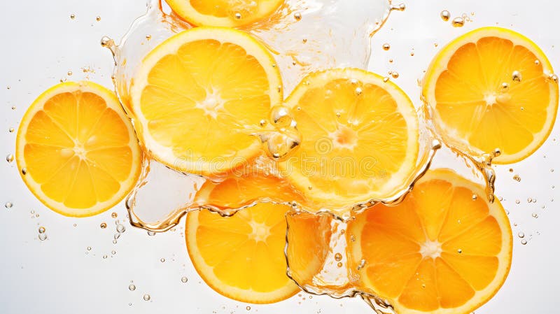Floating Orange Slices in Sparkling Water. Neural Network AI Generated ...