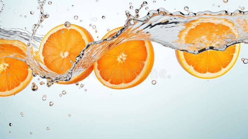 Floating Orange Slices on White Stock Illustration - Illustration of ...