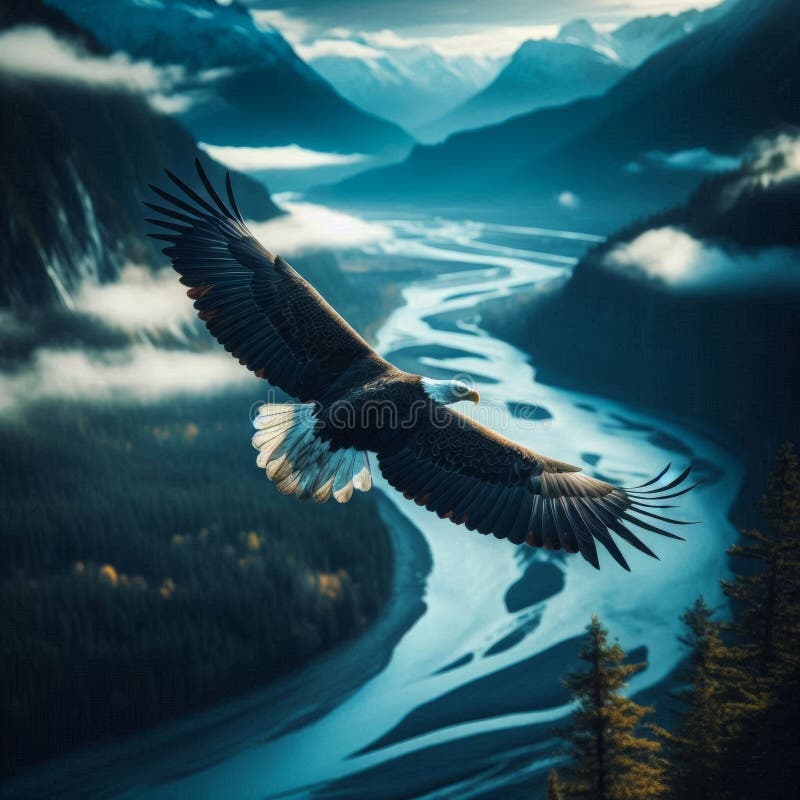 Floating Over the Endless Horizon Stock Illustration - Illustration of ...