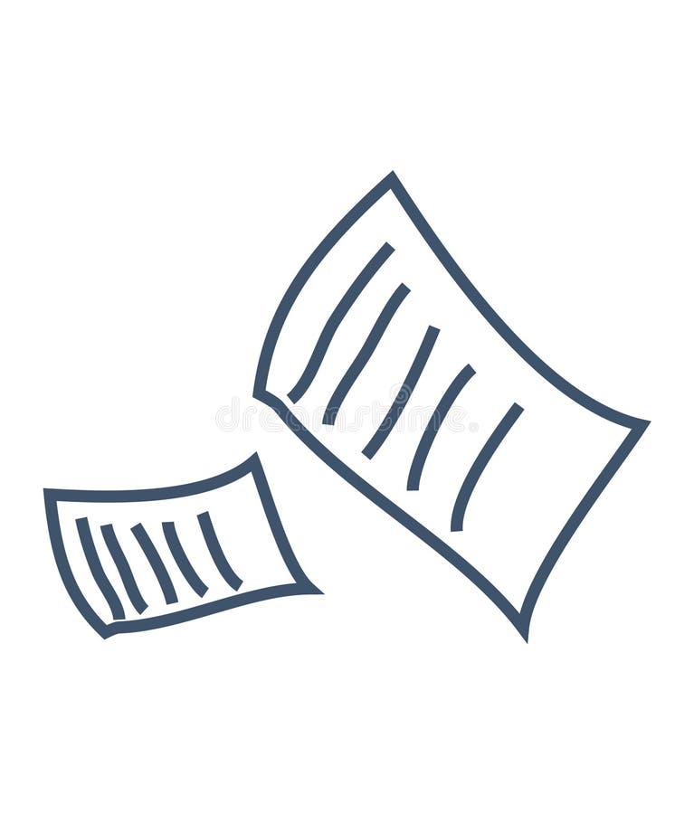 Floating Pages Simple Blue Line Art of Two Sheets of Paper with Text ... Floating Pages Simple Blue Line Art of Two Sheets of Paper with Text ...