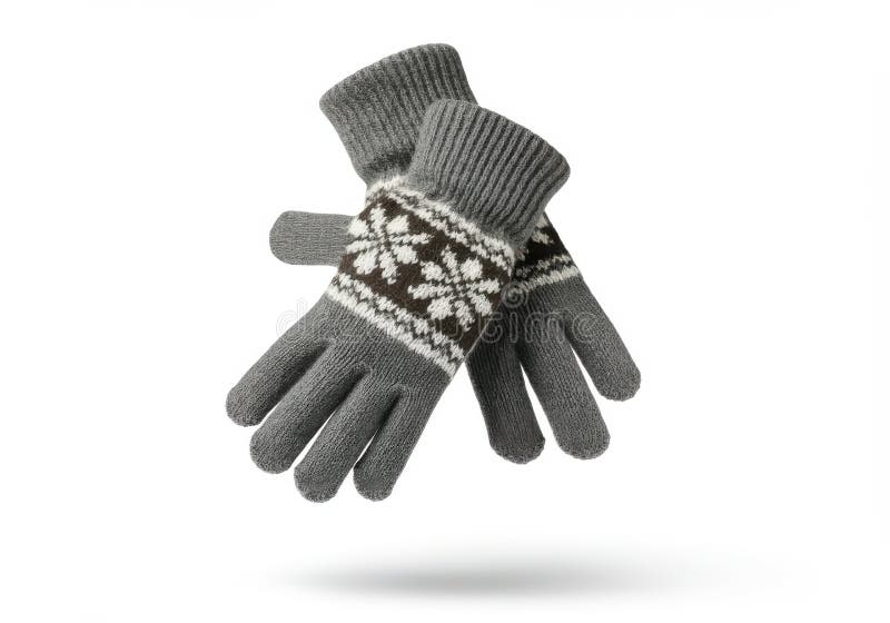 A Floating Pair of Gloves Made of Wool, on a Solid White Background ...