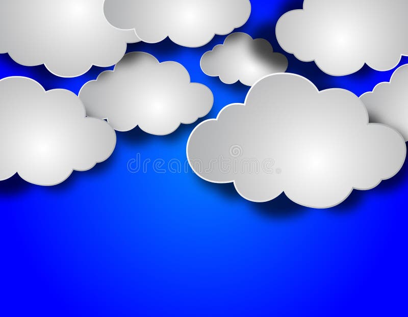 Floating, Paper, Clouds, Background Stock Illustration - Illustration ...