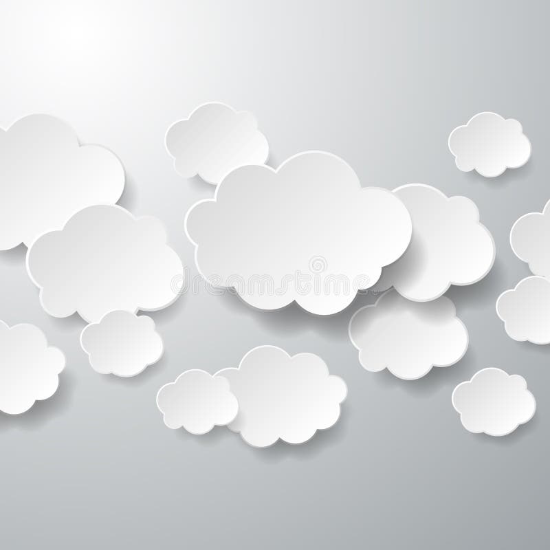 Floating Paper Clouds Background Stock Vector - Illustration of copy ...