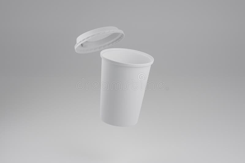 Floating Paper Coffee Cup Mockup with Open Lid or Cap, Useful for ...