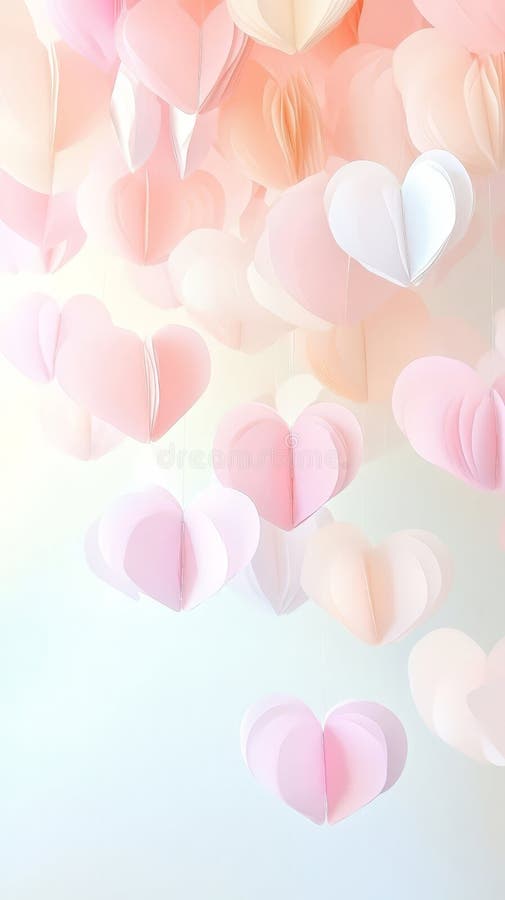 Floating Hearts Create Romantic Atmosphere Pink Tones Stock Photos ...