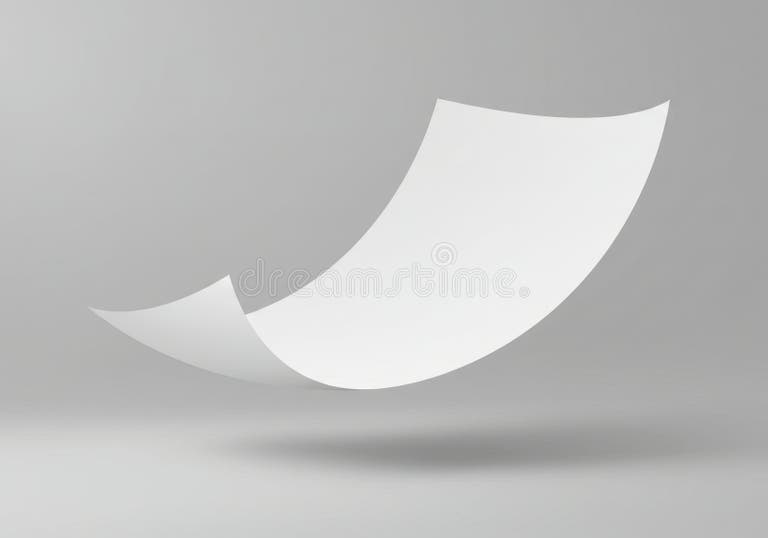Floating Paper Sheets Abstract Minimalist Studio Shot Stock ...