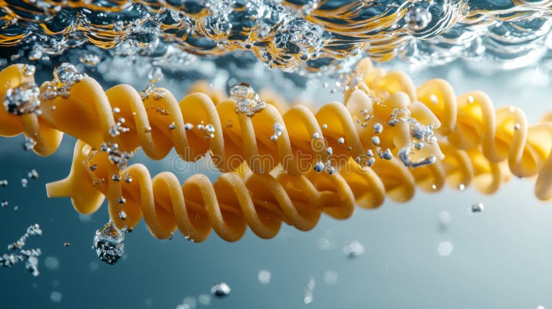 Floating Pasta Spirals are Uniquely Suspended Underwater Surrounded ...