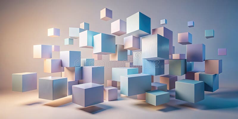 Floating Pastel Cubes a Stunning 3D Abstract Background Design ...