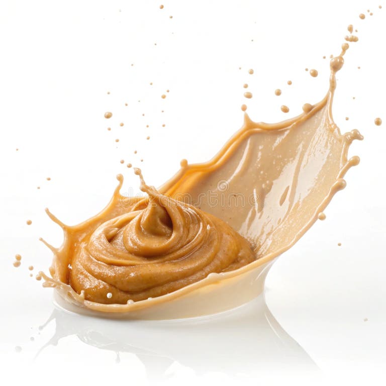 Floating Peanut Butter Splash Isolated on Transparent Background Stock ...