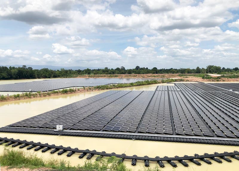 Floating Solar PV System. stock photo. Image of generator - 256459074