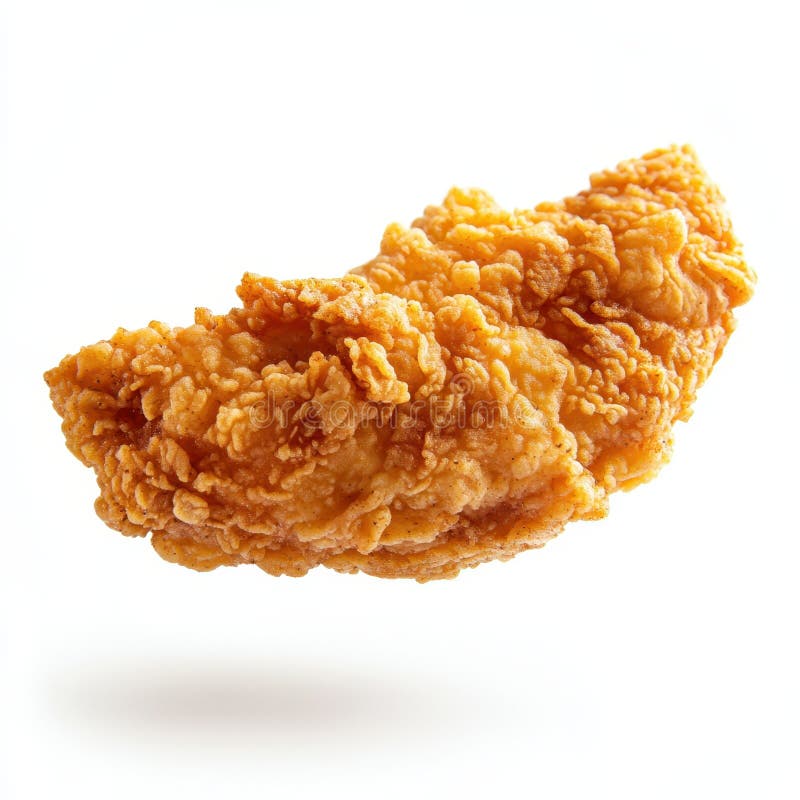 A Floating Piece of Crispy Fried Chicken Showcasing Its Texture and ...