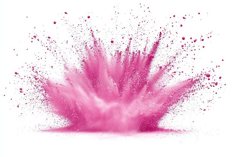 Floating Pink Dust Cloud Over a White Background. an Explosion of Pink ...