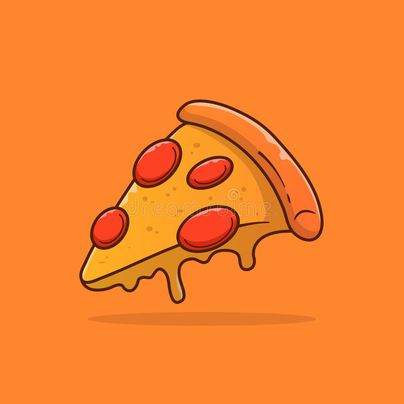 Floating Pizza Slice Vector Illustration Stock Vector - Illustration of ...