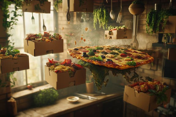 Floating Pizza World Map Showcases Culinary Creativity and Unique ...