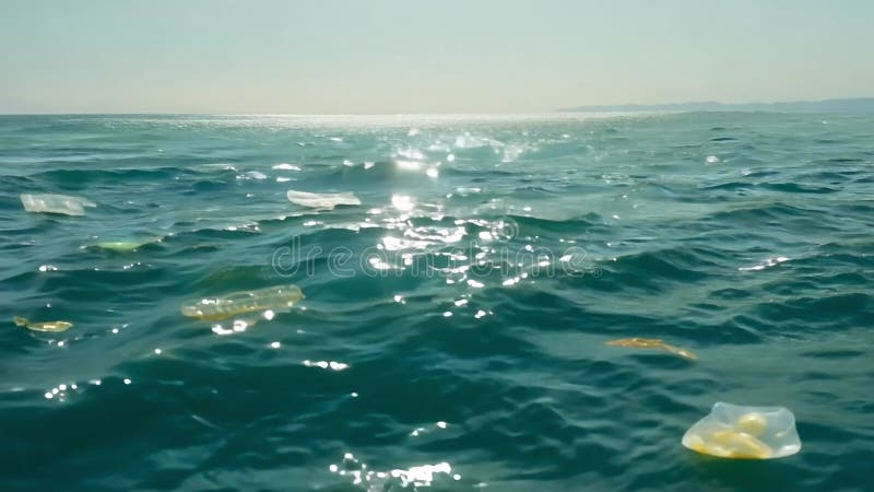 Floating Plastic Waste Contributing To Ocean Pollution Crisis Stock ...