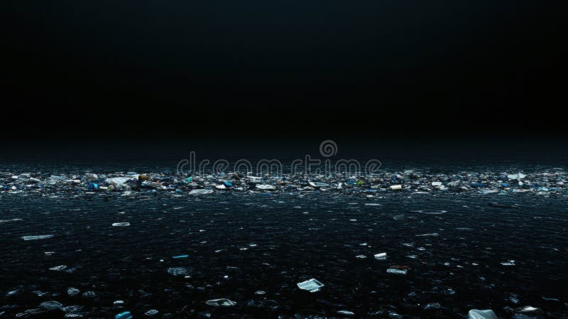 Floating Plastic Waste Covers the Ocean Surface Creating Environmental ...