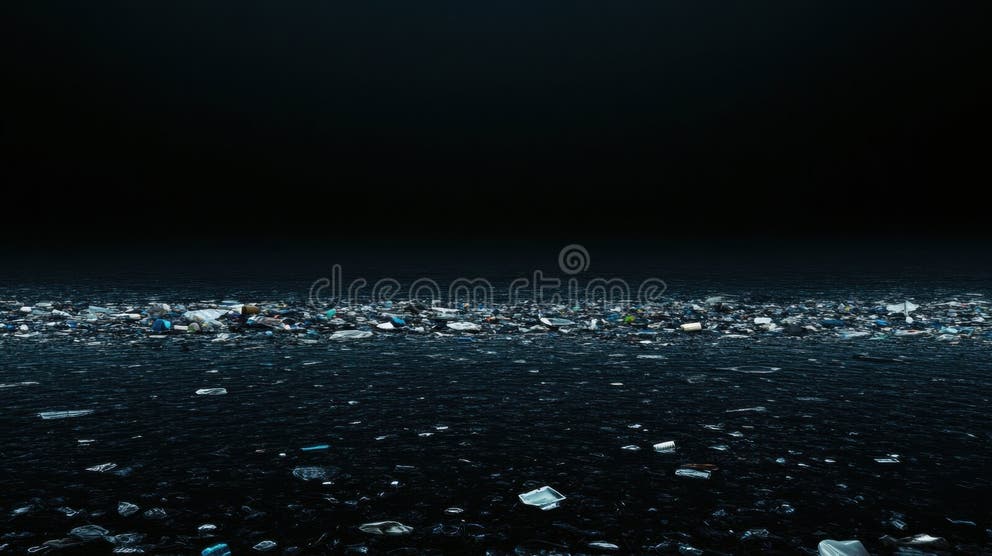 Floating Plastic Waste Covers the Ocean Surface Creating Environmental ...