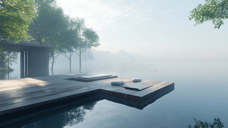 Floating Platform Cafe with a Minimalist Design and Peaceful Water ...