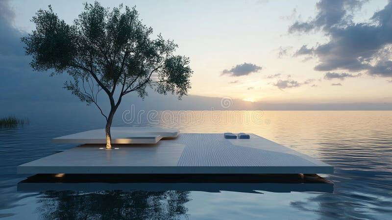 Floating Platform Cafe with a Minimalist Design and Peaceful Water ...