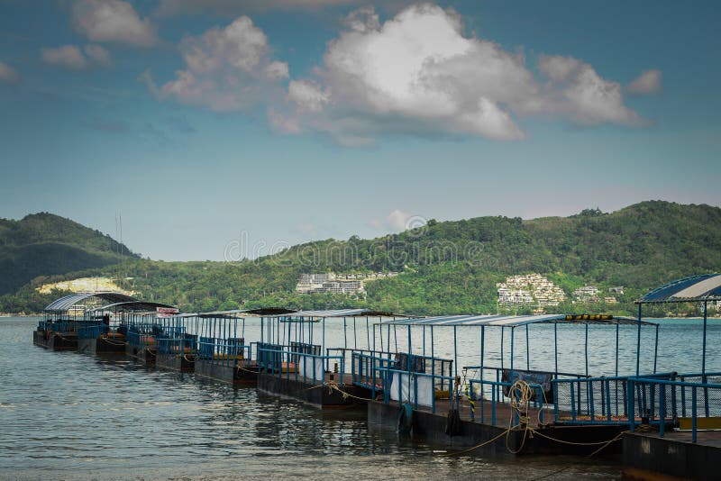 Floating Platform at Patong Pier, Phuket Stock Image - Image of ...