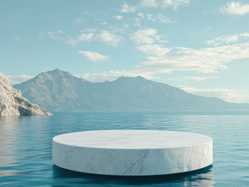 On a Floating Platform, a Product Display is Beautifully Presented ...