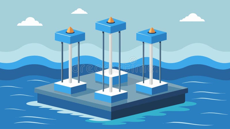 A Floating Platform with a Row of Vertical Cylinders Each Designed To ...